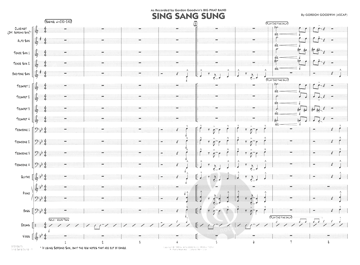 Sing Sang Sung by Gordon Goodwin » Jazz Ensemble Sheet Music