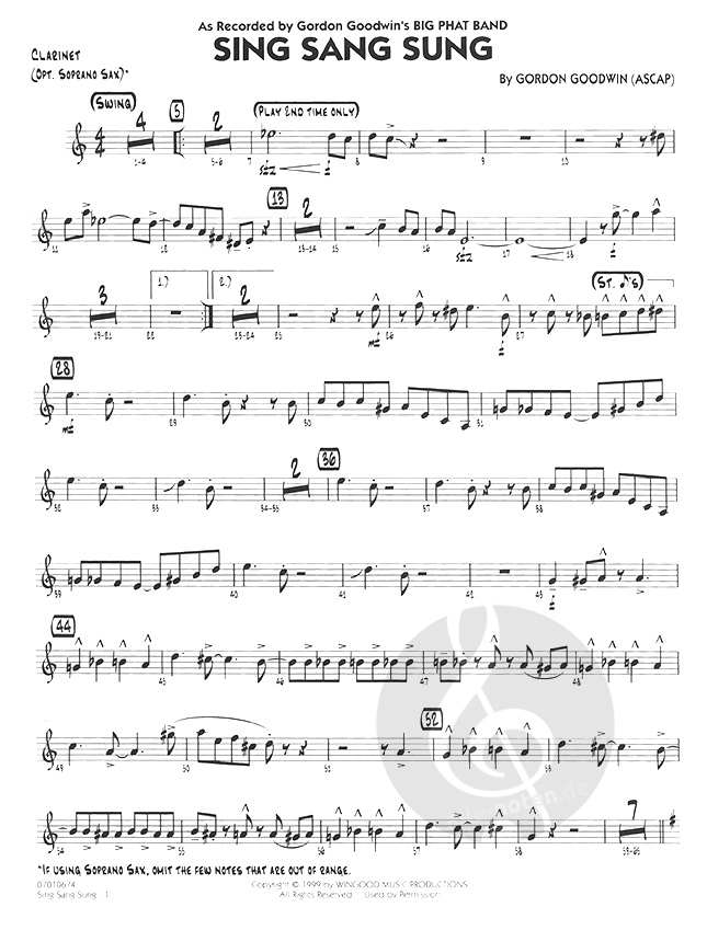 Sing Sang Sung by Gordon Goodwin » Jazz Ensemble Sheet Music