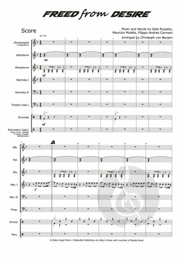 Freed from Desire » Percussion Sheet Music , Shop now!