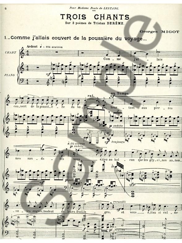 Georges Migot Sheet Music for Voices » Buy Online