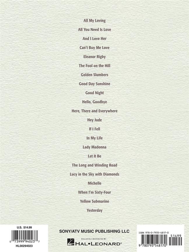 The Beatles Piano Sheet Music » Buy Sheet Music Online