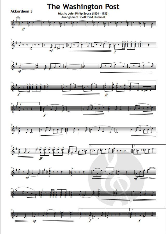The Washington Post by John Philip Sousa » Accordion Sheet Music