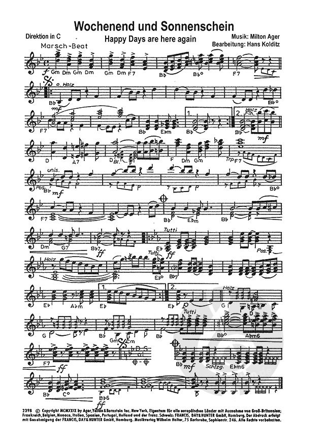 Milton Ager Sheet Music for Concert Band » Buy Online
