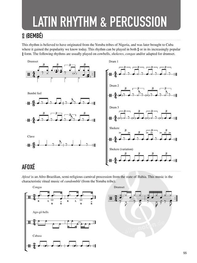 Drumset & Percussion Rhythms from Around the World » Sheet Music for Drums