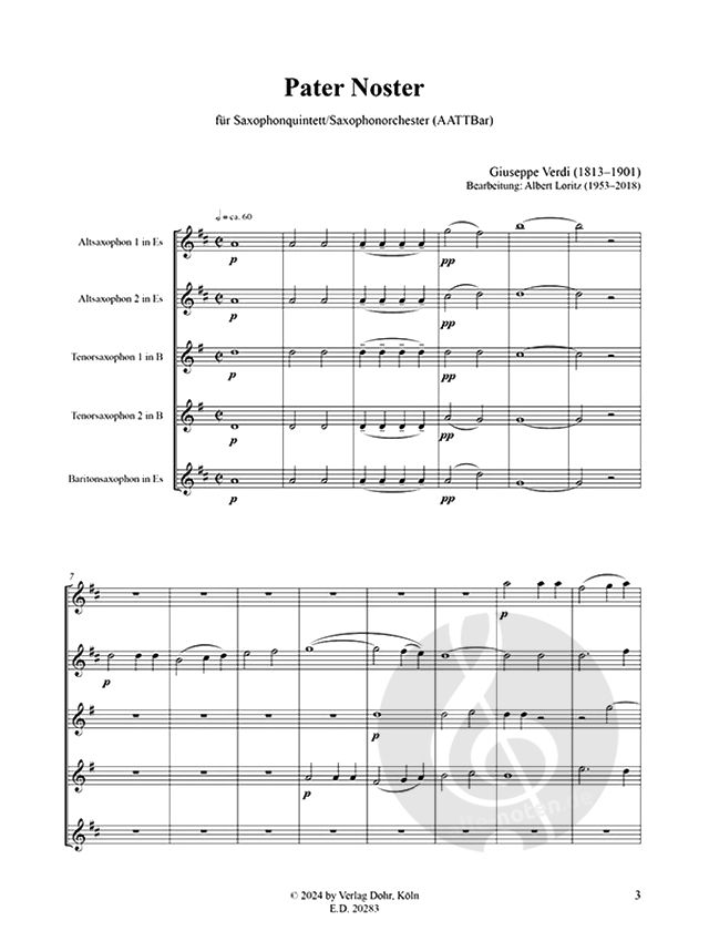 Pater Noster » Sheet Music for Saxophone