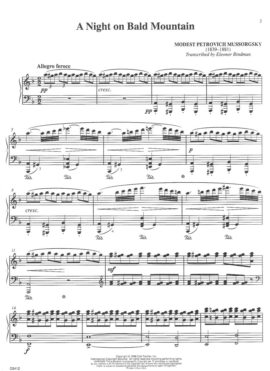 Modest Petrowitsch Mussorgski Piano Sheet Music