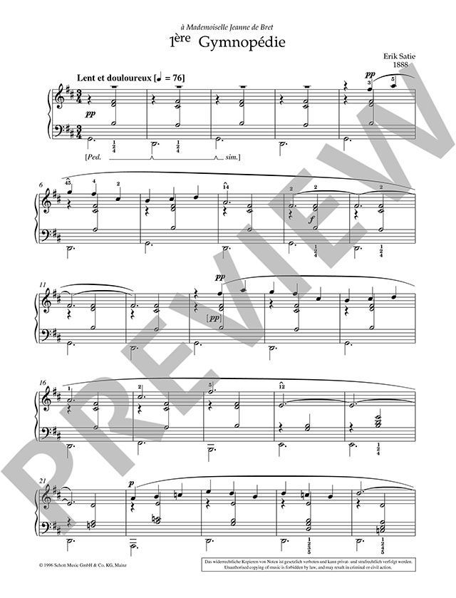 Piano Works Vol. 1 by Erik Satie » all-sheetmusic.com