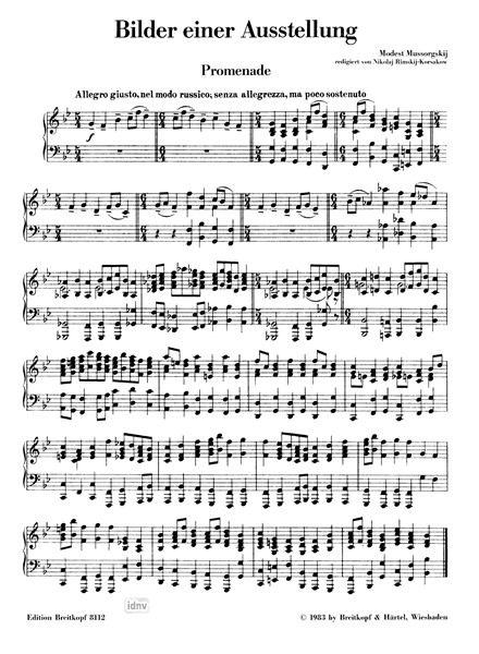 Modest Petrowitsch Mussorgski Piano Sheet Music