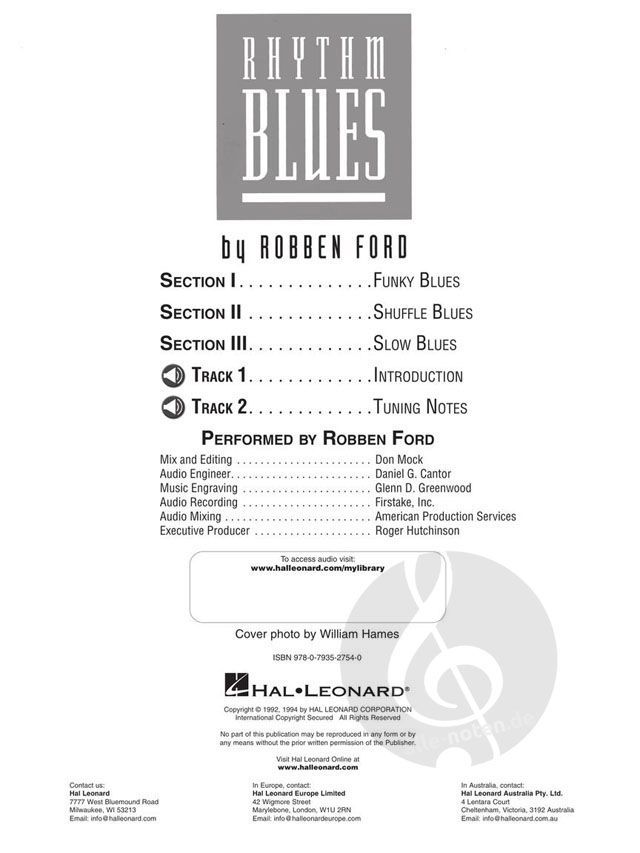 Robben Ford Guitar Sheet Music » Buy Sheet Music Online