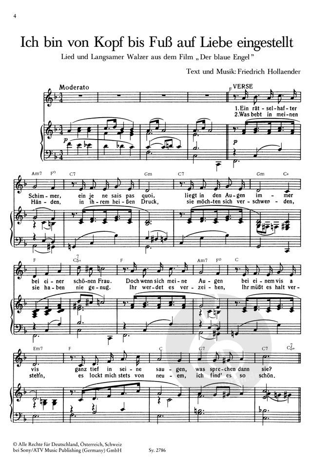 Friedrich Holländer Sheet Music for Voices » Buy Online