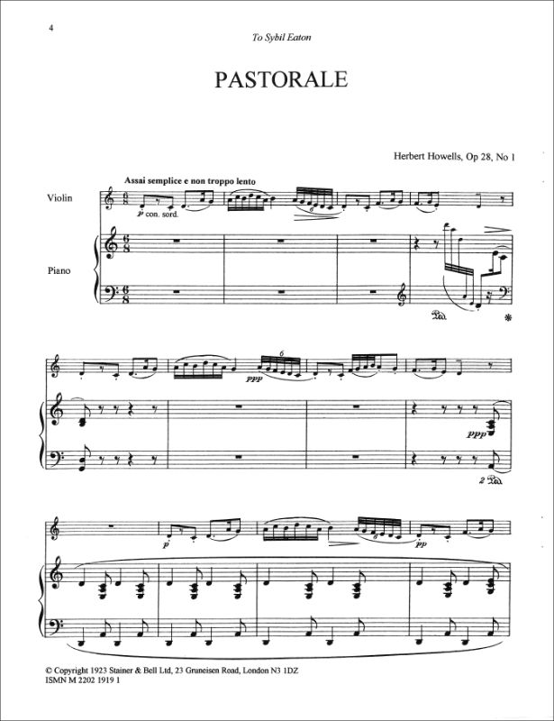 Herbert Howells Sheet Music for Violin » Buy Online