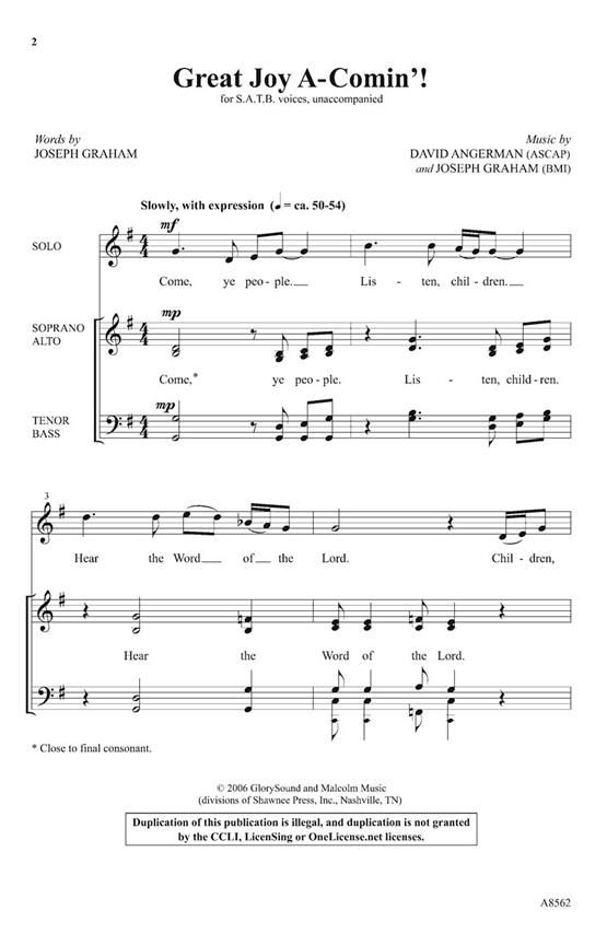 Joseph Graham Sheet Music for Mixed Choir » Buy Online