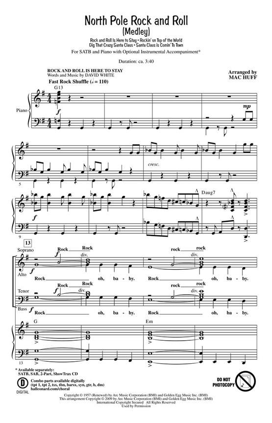 North Pole Rock And Roll (Download) » Sheet Music for Mixed Choir