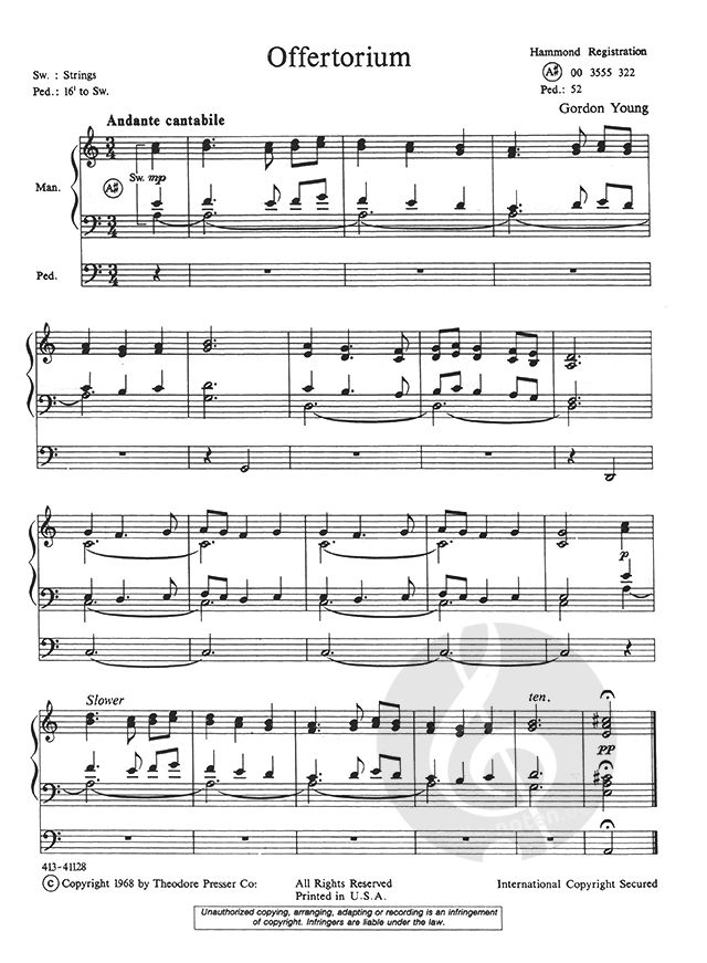 Gordon Young Organ Sheet Music » Buy Sheet Music Online