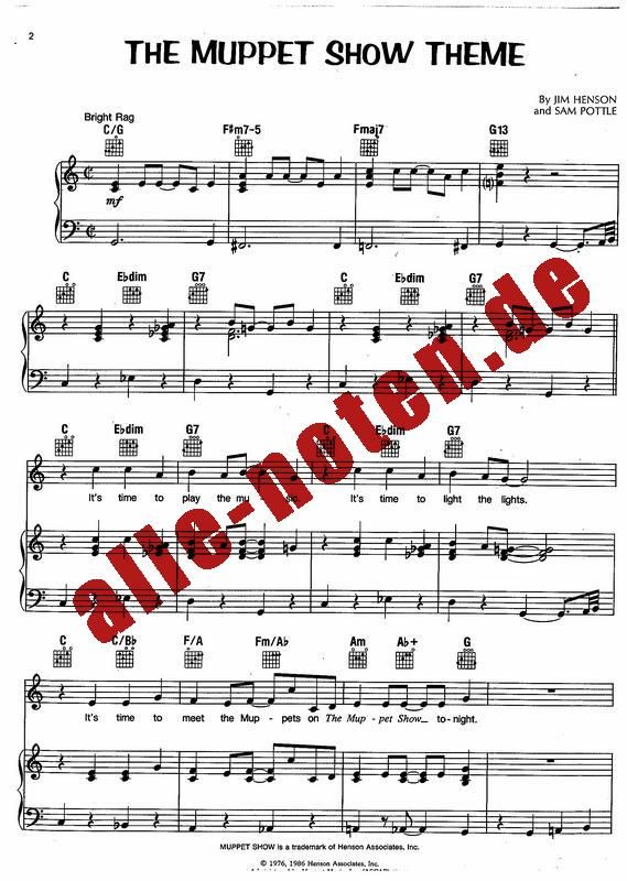 Muppet Show Theme by Jim Henson » Songbooks , Shop now!