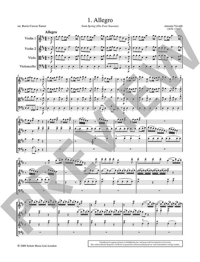 The Vivaldi Collection by Barrie Carson-Turner » Sheet Music for Strings