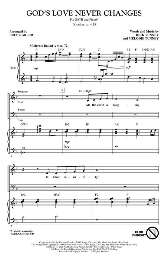 Bruce Greer Sheet Music for Mixed Choir » Buy Online