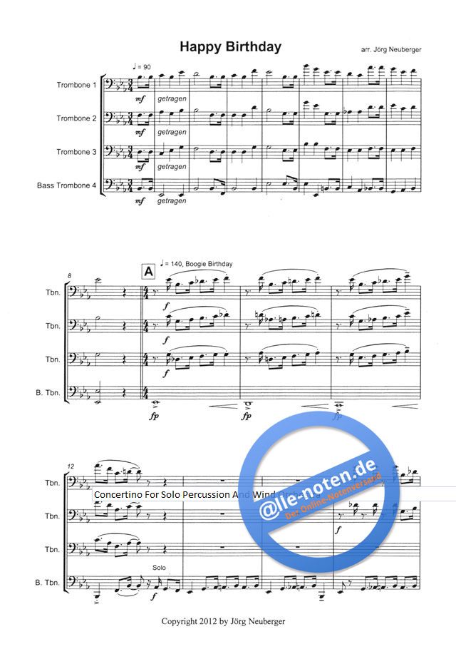 Happy Birthday » Trombone Sheet Music , great selection