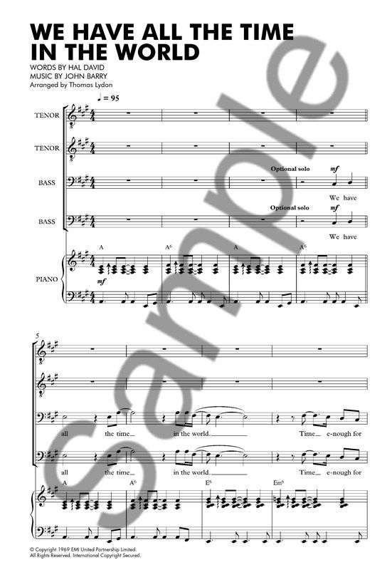 We Have All The Time In The World by Louis Armstrong » Mixed Choir ...