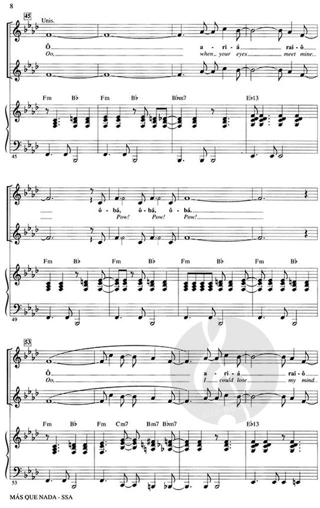 Mas Que Nada (Sergio Mendes) » Sheet Music for Mixed Choir - 08742353